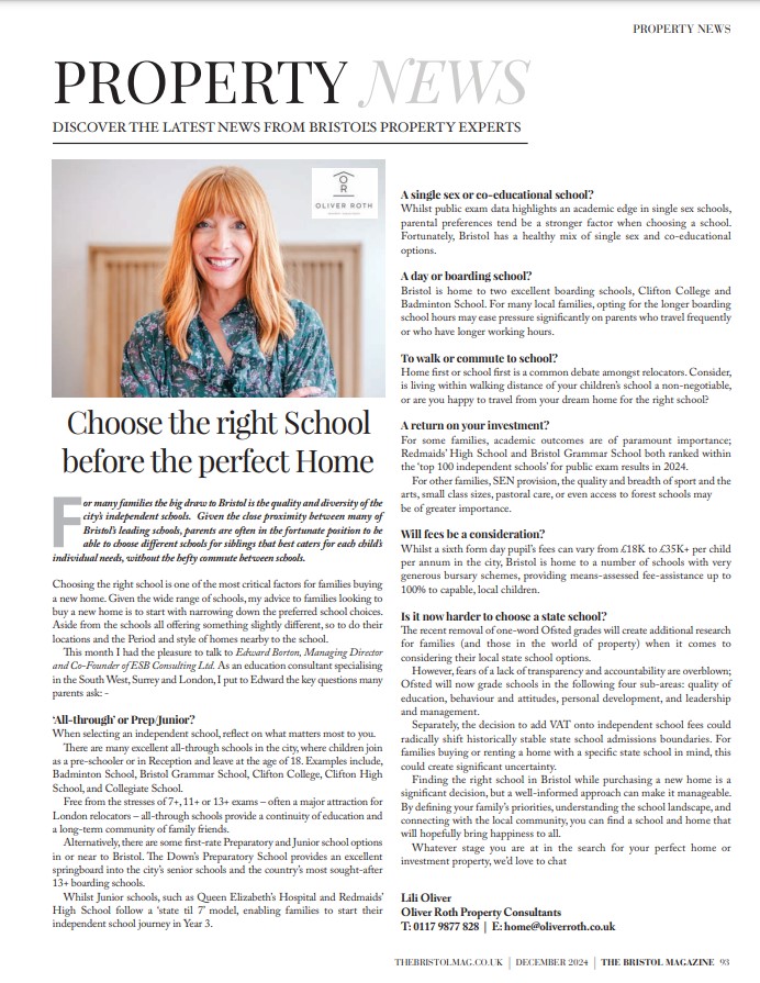 Choosing the right School before the perfect Home - Oliver Roth